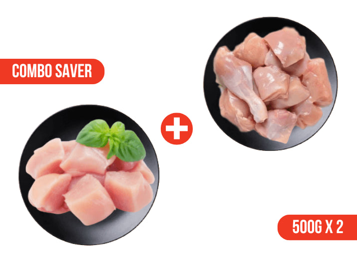 Fresh Chicken Cube (500gm) + Fresh Chicken Meat (500gm) – Tawaqqo ...