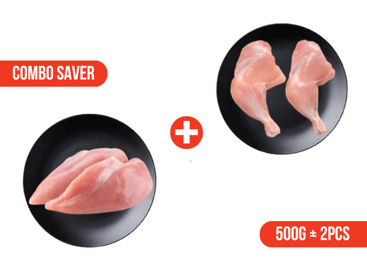Fresh Chicken Fillet (500gm) + Fresh Chicken Tikka Leg (2pc) Piece ...